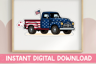 American Flag Vintage Pickup Truck Graphic by October Second · Creative ...