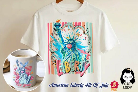 American Liberty 4th of July 2 PNG Graphic by Cat Lady · Creative Fabrica