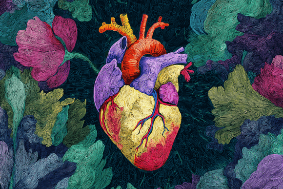 Anatomical Heart Textured Floral Graphic by TheDesignerDesigne ...