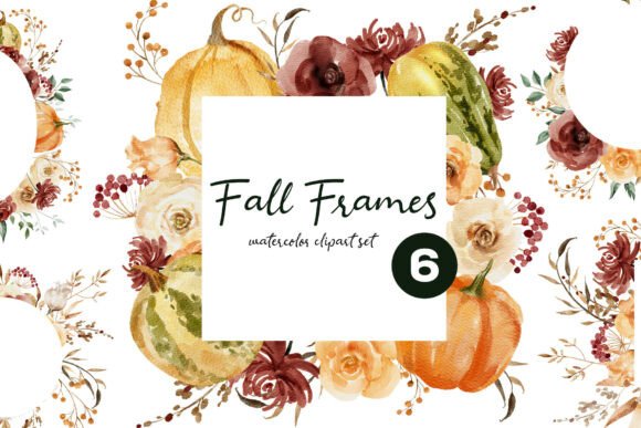 Autumn Watercolor Frames Clipart PNG Set Graphic by Kaleriia Studio ...