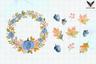 Blue Pumpkin Watercolor PNG Graphic by VictoryHome · Creative Fabrica