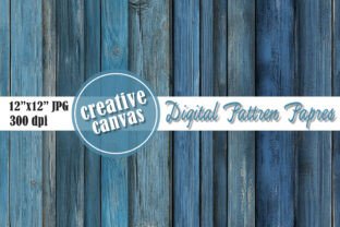 Blue Rustic Wood Digital Paper Graphic by Creative Canvas · Creative ...