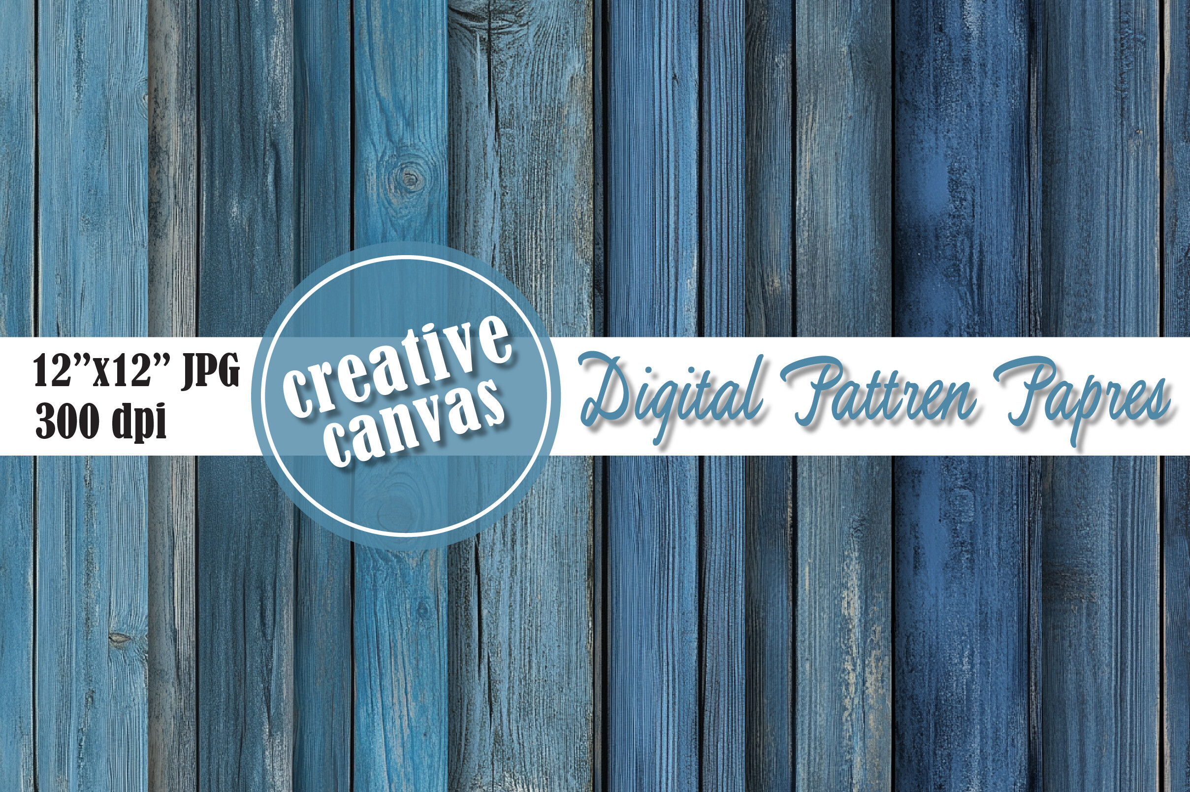 Blue Rustic Wood Digital Paper Graphic by Creative Canvas · Creative ...