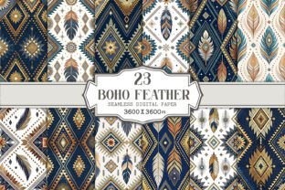 Boho Feather Seamless Pattern Graphic by Vectornest12 · Creative Fabrica