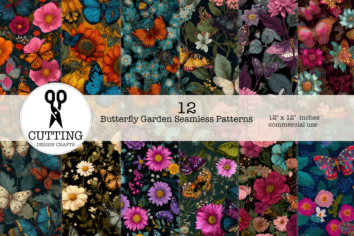 Butterfly Garden Patterns Graphic by CUTTING DESIGNCrafts · Creative ...