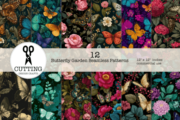 Butterfly Garden Patterns Graphic by CUTTING DESIGNCrafts · Creative ...