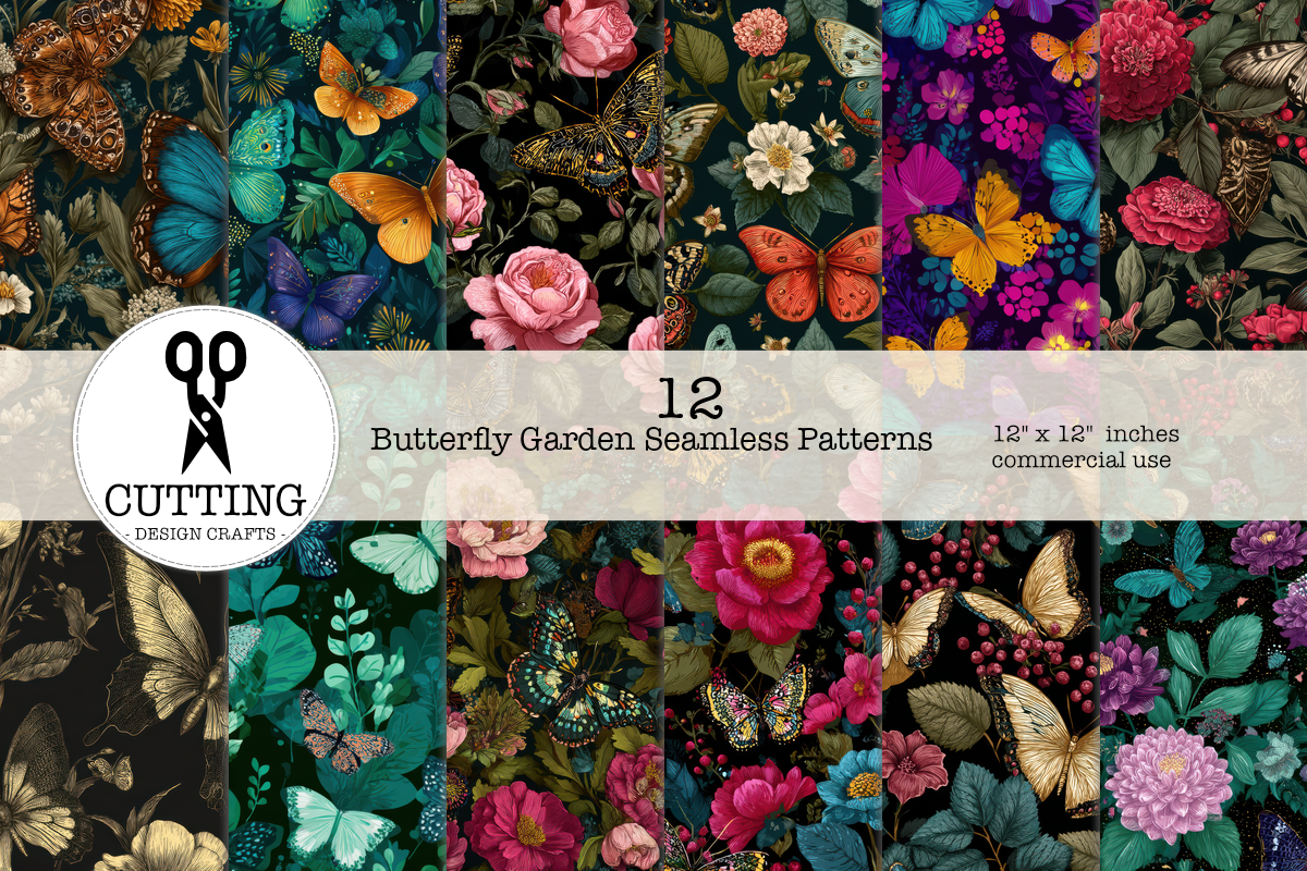 Butterfly Garden Patterns Graphic by CUTTING DESIGNCrafts · Creative ...
