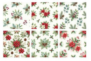 Christmas Plants Seamless Patterns Graphic by Design Market · Creative ...