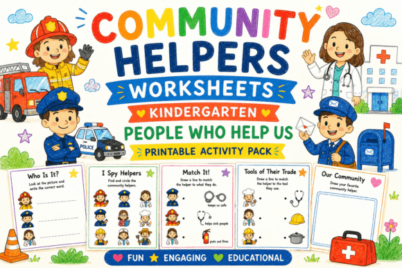 Community Helpers Worksheets KG Graphic by luminalearninghouse ...