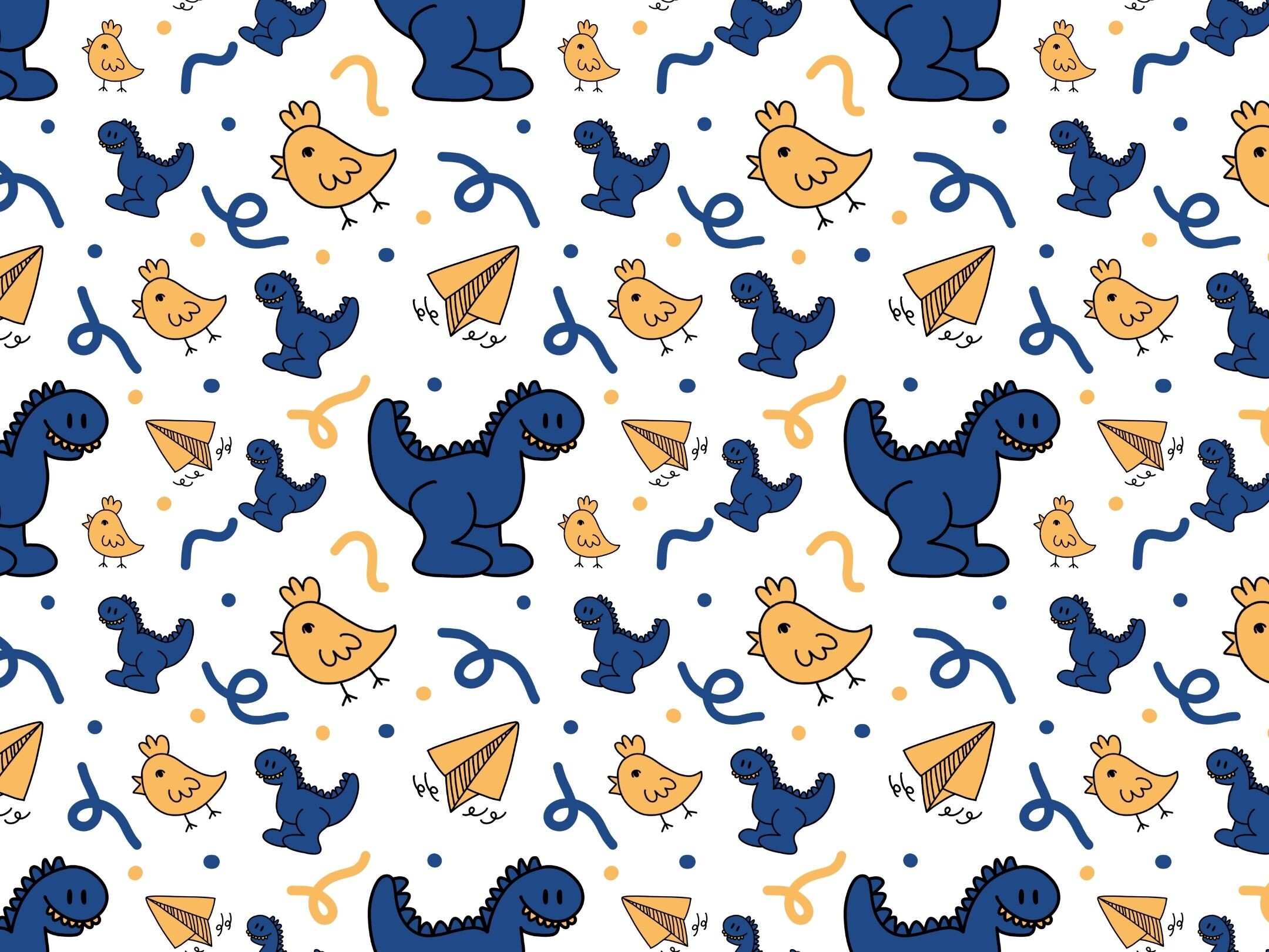 Cute Dinosaur and Chick Seamless Pattern Graphic by North Studio ...