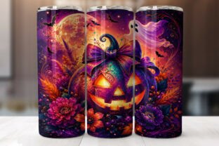 Cute Pumpkin Bow Halloween Tumbler Wrap Graphic by Begum Creation ...