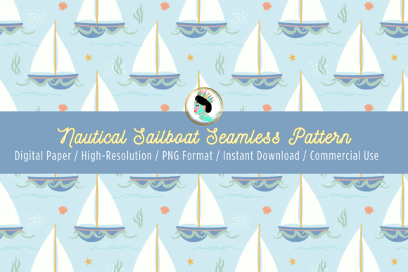 Cute Sailboat Pattern PNG Graphic by Marrie Pauza · Creative Fabrica