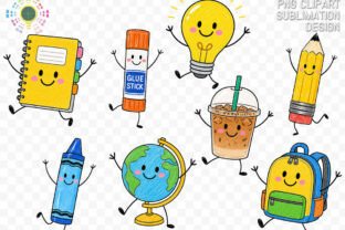 Cute School Supplies Clipart Bundle PNG Graphic by MICON DESIGNS ...
