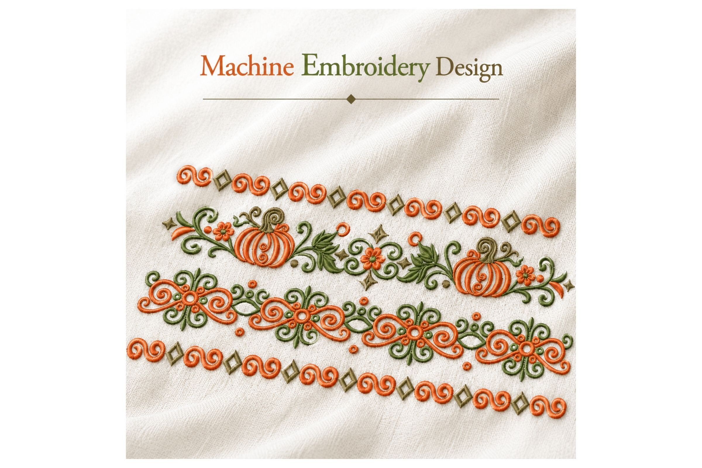 Fall Pumpkin Border · Creative Fabrica