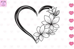 Flower Heart Svg Flower Svg Graphic by Tadashop Design · Creative Fabrica