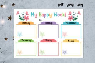 Flower Weekly Planner Printable Graphic by assalwaassalwa · Creative ...