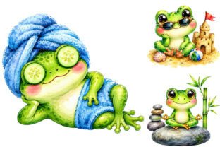 Funny Frog Watercolor Clipart Bundle Graphic by Aspect_Studio ...