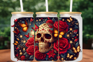 Gothic Skull 16oz Tumbler Wrap PNG Graphic by shimuakter0786 · Creative ...