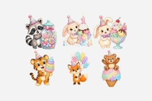 Ice Cream Birthday Clipart Bundle | Cute Graphic by Tanya Kart ...