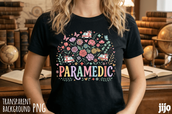 Paramedic Ambulance Flowers Butterflies Graphic by jijopero · Creative ...