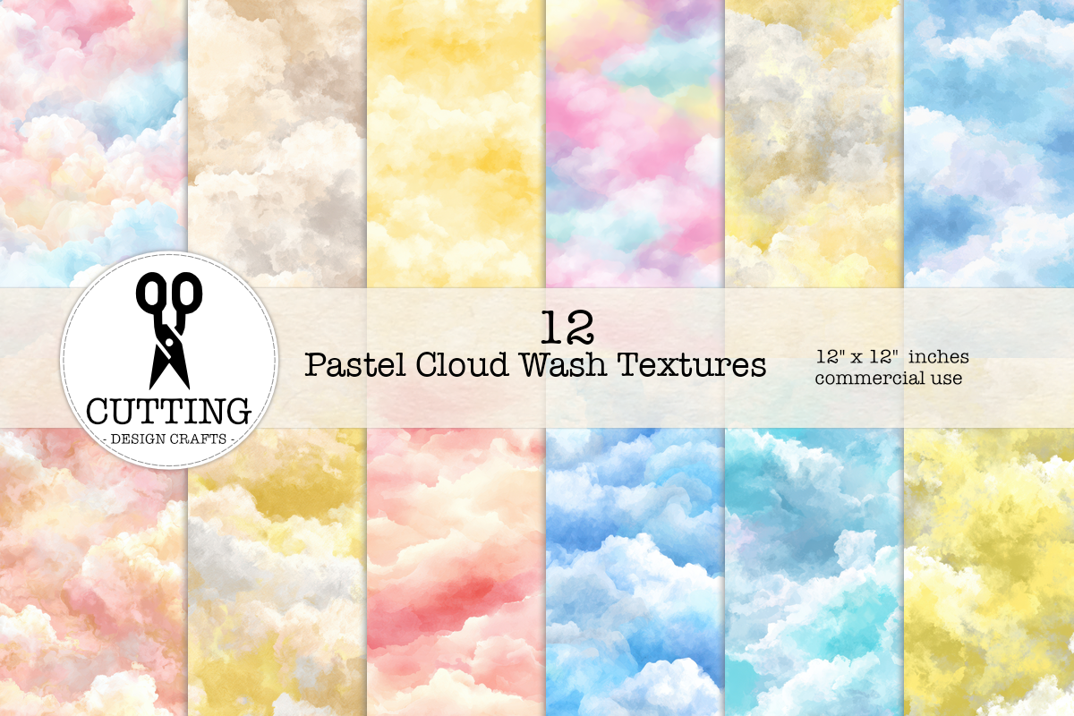 Pastel Cloud Wash Textures Graphic by CUTTING DESIGNCrafts · Creative ...