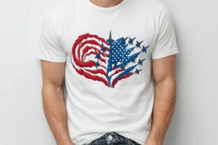 Patriotic Jet Heart Png USA Flag Fighter Graphic by DeeNaenon ...