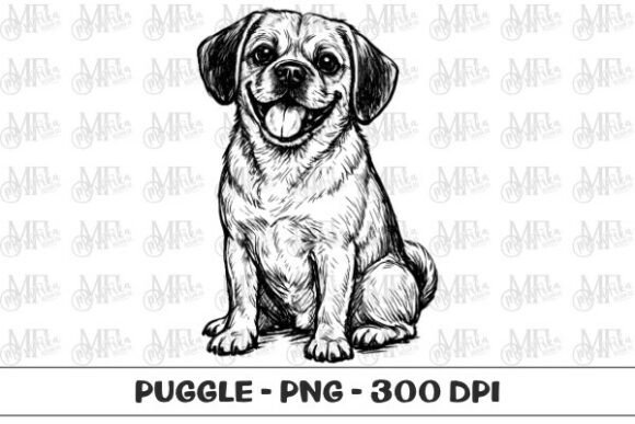 Puggle Dog Sketch PNG Graphic by MoxiFikaDesignCo · Creative Fabrica