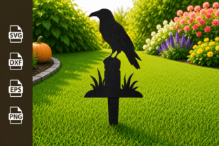 Raven Bird Garden Stakes Laser Cut Files · Creative Fabrica