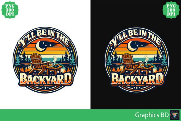 Retro Backyard Campfire Night PNG Art Graphic by Graphics BD · Creative ...