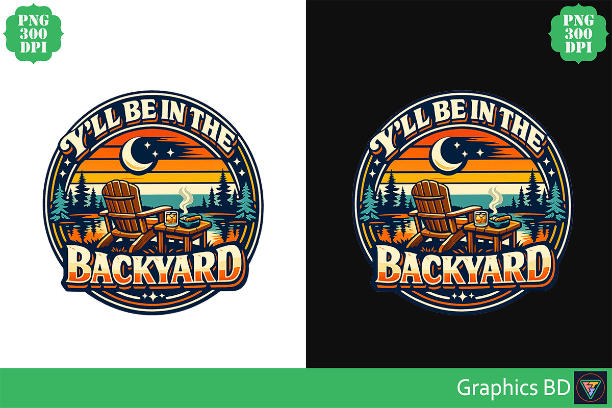 Retro Backyard Campfire Night PNG Art Graphic by Graphics BD · Creative ...