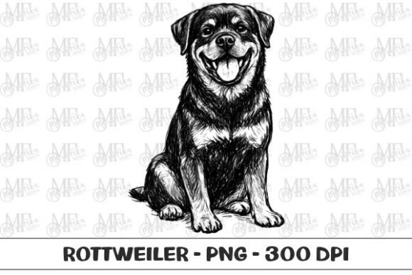Rottweiler Dog Sketch PNG Graphic by MoxiFikaDesignCo · Creative Fabrica