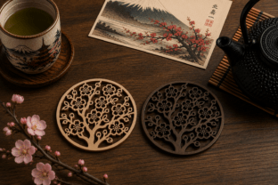 Sakura Cherry Blossom Coaster, SVG · Creative Fabrica