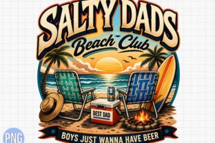 Salty Dads Beach Club Surf Beer PNG Graphic by Emma Studio · Creative ...