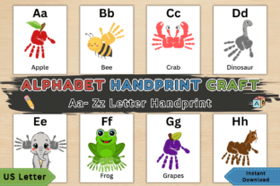 Simple a-Z Handprint Alphabet Craft Graphic by SpreadsheetsHub ...