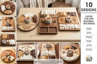 S’mores Station Trays Bundle Laser Cut · Creative Fabrica