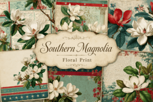 Southern Magnolia Floral Print Graphic by Wow Art · Creative Fabrica