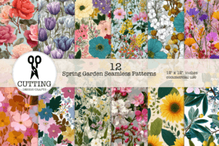 Spring Garden Seamless Patterns Graphic by CUTTING DESIGNCrafts ...