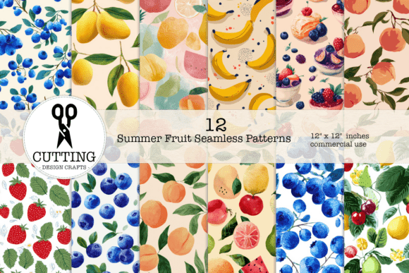 Summer Fruit Seamless Patterns Graphic by CUTTING DESIGNCrafts ...