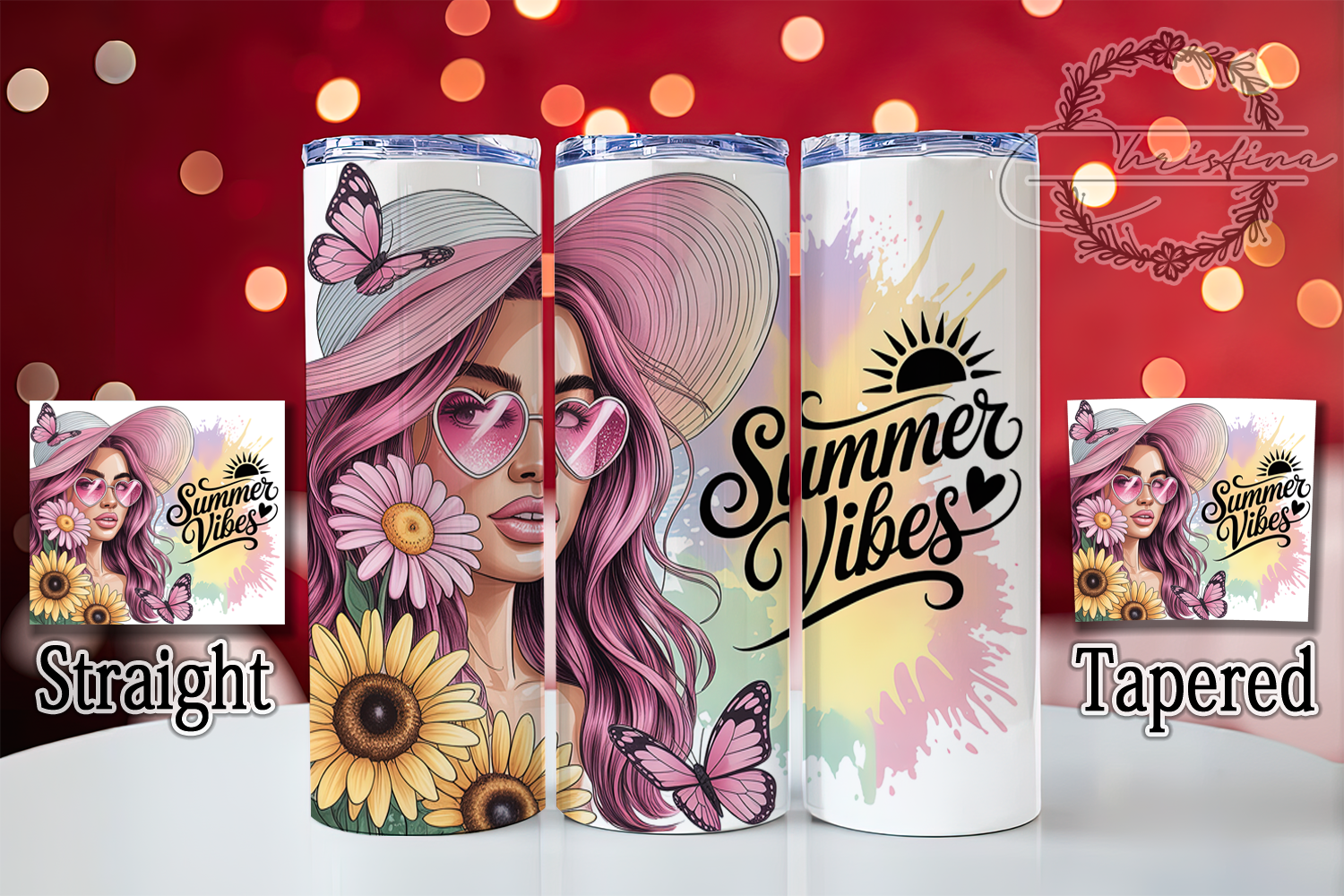 Summer Vibes Stylish Beach 20oz Tumbler Graphic by christina.clipart ...
