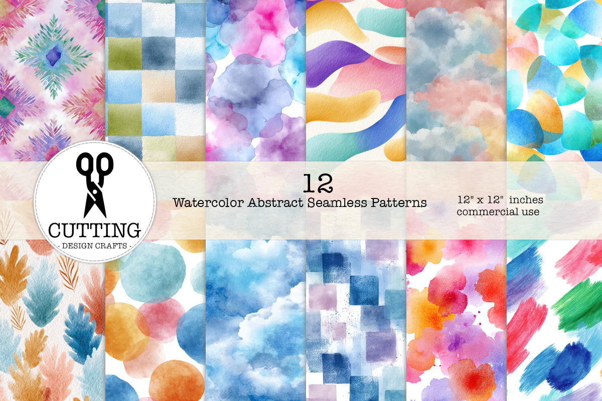 Watercolor Abstract Patterns Bundle Graphic by CUTTING DESIGNCrafts ...