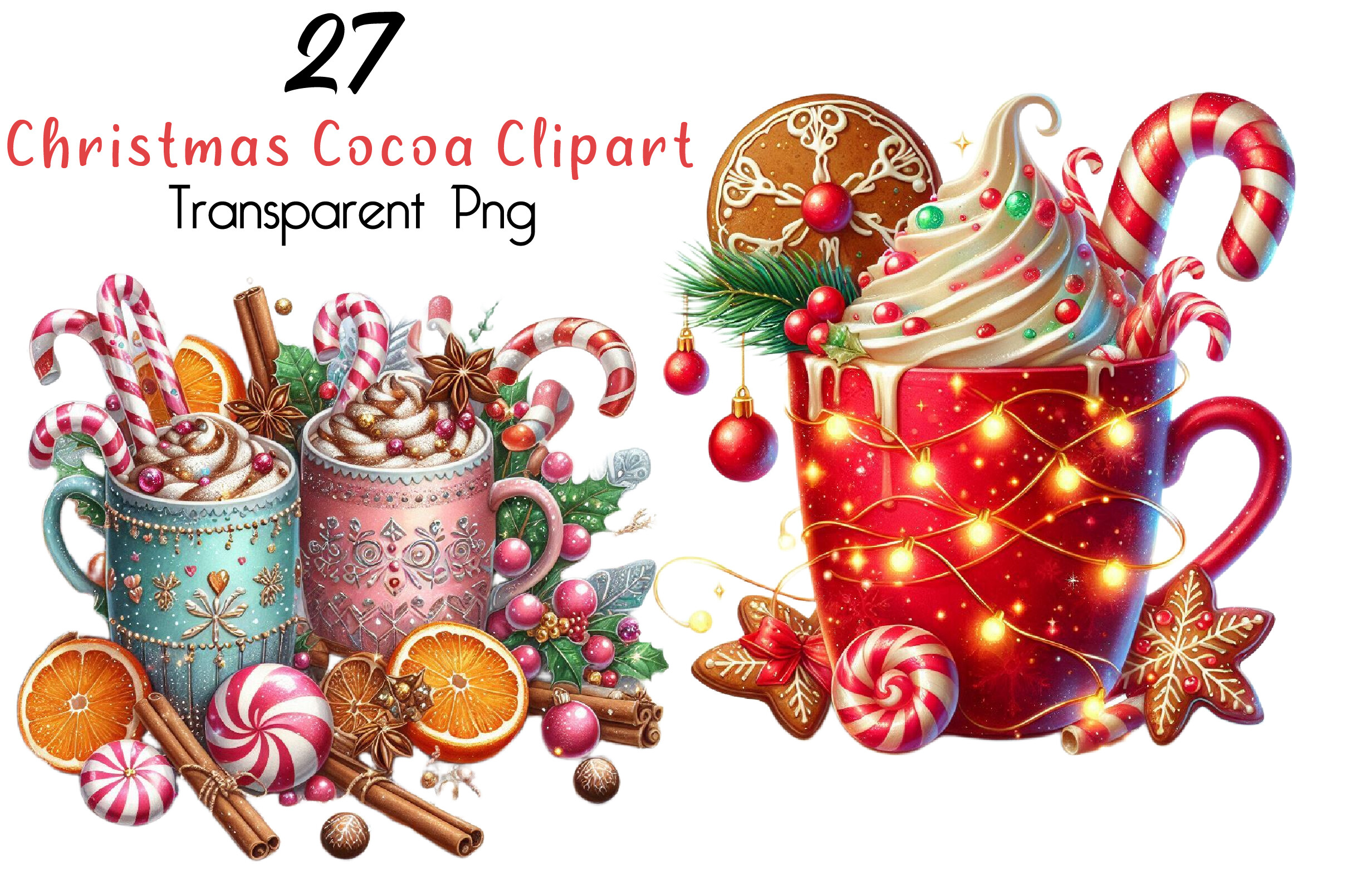Watercolor Christmas Cocoa Clipart Graphic by Creative Print · Creative ...