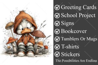 Whimsical Fall Duckling Clipart Bundle Graphic by Lazy Panda · Creative ...