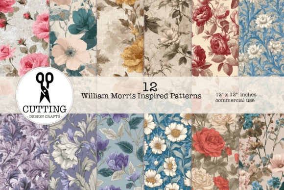 William Morris Inspired Patterns Graphic by CUTTING DESIGNCrafts ...