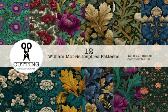 William Morris Inspired Patterns Graphic by CUTTING DESIGNCrafts ...