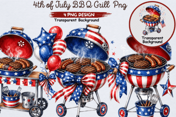 4th of July BBQ Grill Party PNG Clipart Graphic by Craftoria · Creative ...