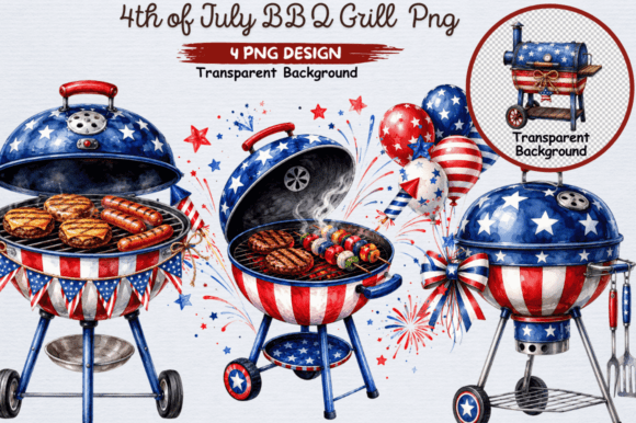 4th of July BBQ Grill Party PNG Clipart Graphic by Craftoria · Creative ...