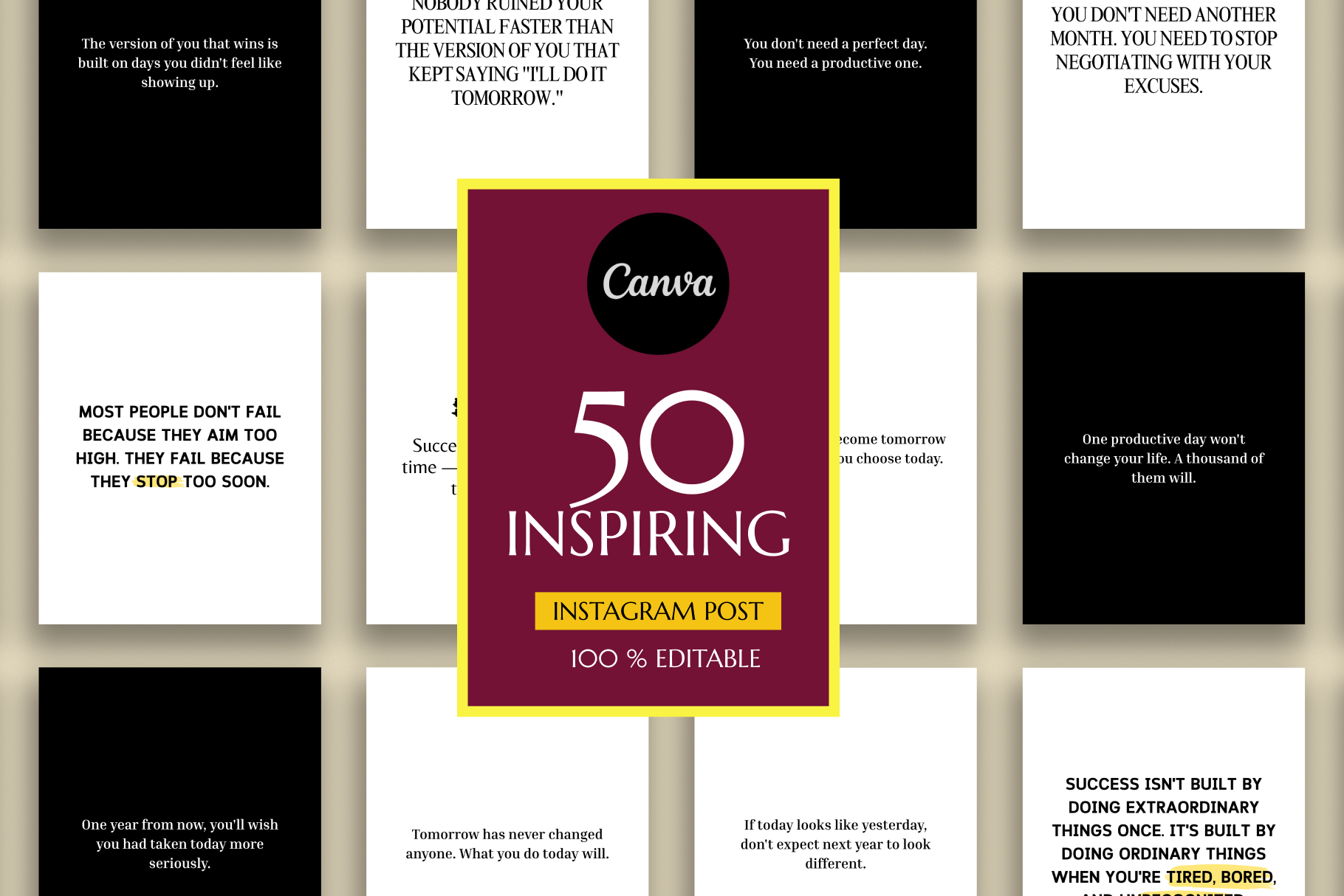 50 INSPIRING INSTAGRAM QUOTES Graphic by RB Boutique · Creative Fabrica