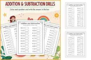 Addition & Subtraction Drills Worksheets Graphic by TheStudyKits ...