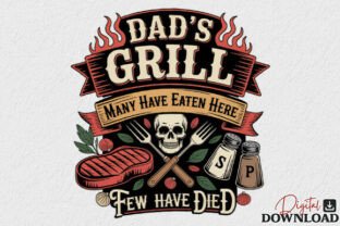 BBQ Funny Grilling Skull Dad Grill PNG Graphic by CraftDesign ...