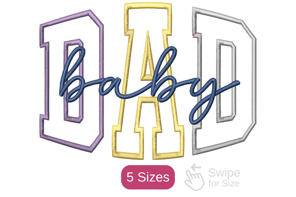 Baby Dad Embroidery Design 5 Sizes · Creative Fabrica